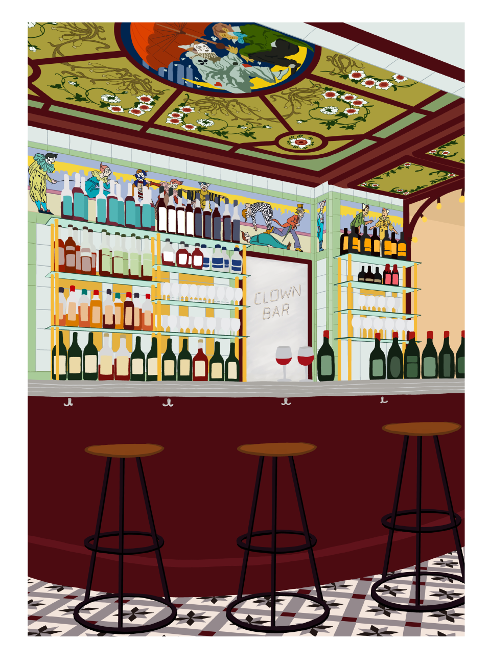Clown Bar Paris | Natural Wine Artwork Poster – MORE Natural Wine